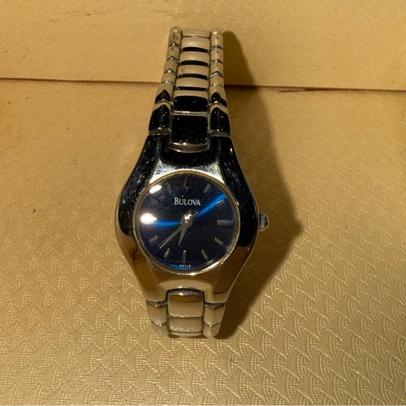Bulova | Accessories | Bulova Silver Watch With Blue Dial | Poshmark
